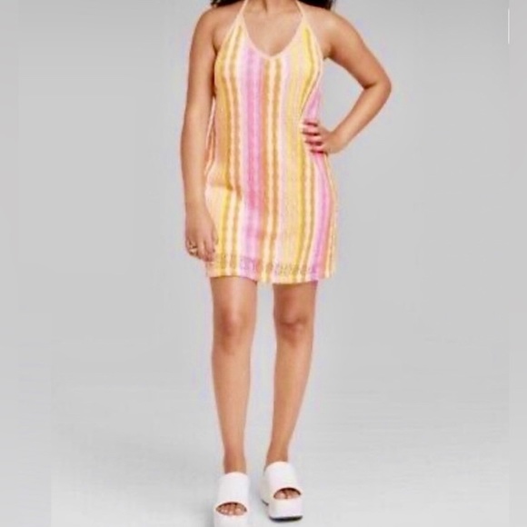 wild fable | Dresses | Wild Fable Womens Openwork Crochet Mini Halter ...